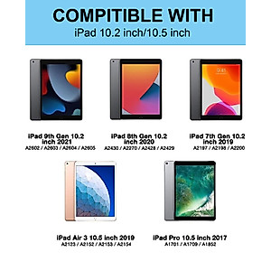 BORIYUAN iPad 10.2 inch Case with Keyboard, Detachable Bluetooth Keyboard with 7 Color Backlit, Slim Folio Smart Cover with Pencil Holder for iPad 9th/8th/7th Gen/iPad Pro 10.5"/iPad Air 3rd Gen Black