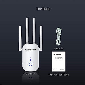 1200Mbps WiFi Range Extender Repeater, Coverage Up to 3000 sq.ft and 25 Devices, 2.4&5GHz WiFi Extender Signal Amplifier with 5 Working Modes
