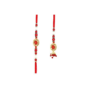 TrendBell Lumba Rakhi Set for Brother Bhabhi | Raksha Bandhan Handmade Rakhi Fancy Rakhi for Bhaiya Bhabhi | Rakhi for Brother (Design1)