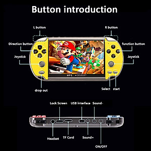 songlan - 4.3-inch X7 Handheld Game Console with More Than 10,000 Games Built in Supports Photos can Play MP3 MP4 e-Book Games Download 8GB Best Gift