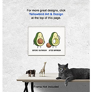 Funny Cute Bathroom Wall Art Sign for Women, Men, Kids Bath, Powder Room, Restroom - Unique Original Powder Room Or Guest Bathroom Decor, Home Decoration - 8x10 UNFRAMED Poster Print Artwork