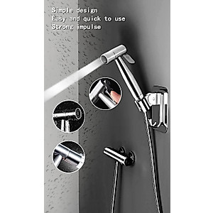 3Pcs Handheld Bidet Sprayer Head for Toilet, Hand Held Bidet Spray Water Pressure Control Adjustable Stainless Steel Spray for Feminine Wash Pet Diaper Bathroom Kitchen Cleaning