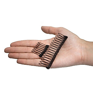 Milano Collection 20 PC Value Bundle: 18 PC Pack of Medium Size Snap Clip-ins and 2 Pack of Combs for Hair Extensions and Wigs - Tan