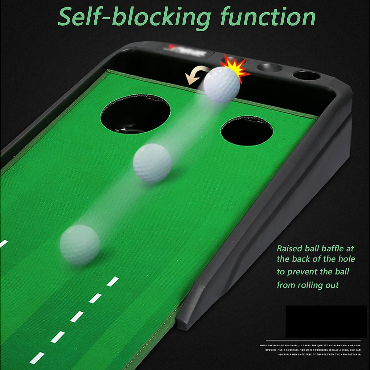 cghhome Golf mat, Indoor Golf Putting Practice, Home Simulation Turf Golf Training Blanket, Portable Mini Set, All-Round Electric Ball Return, Professional Golf Practice Equipment (Color : 2, Size :