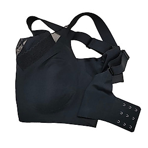 Sendyou SY17 Pockets Bra with Big Open for Mastectomy Prosthesis Inserts Breast Forms Bra Pads Artificial Boobs Black