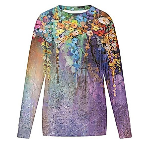 JJHAEVDY Women Fashion Sweatshirts Button Up Outfits Letter Winter Sweatshirts Comfy Tunic Sweatshirt for Womens Fashion Sweatshirt(3-Light Purple,Large)