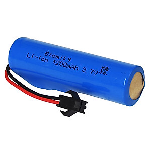 Blomiky 3.7V 1200mAh 2 Pack Li-ion Rechargeable Battery with SM2P Plug and Charger Cable for Remote Control Cars Trucks 3.7V 1200mAh 2