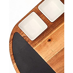 Premium Oval Charcuterie Board Cheese Board Set: Acacia Wood, Stainless Steel Knives - Christmas Gifts for Women, House Warming Gifts Ideas, New Home, Wedding Gifts for Couple, Bridal Shower