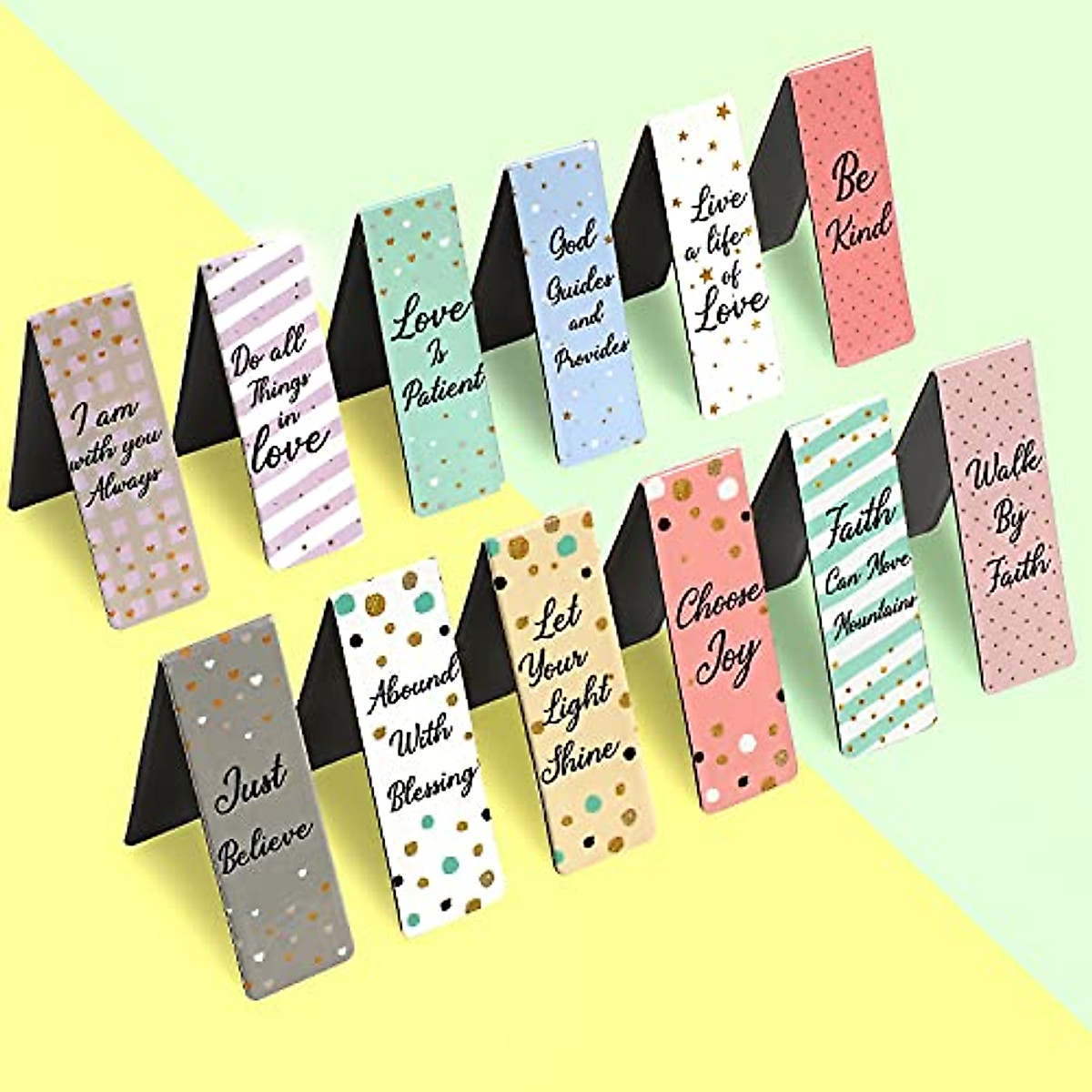 60 Pieces Christian Magnetic Bookmarks Inspirational Quotes Bible Markers Magnetic Bookmarks Encouraging Positive Magnet Bookmark Clips for Women Students Teachers School Home Office Supplies