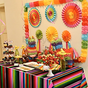 Mexican Fiesta Tablecloth Birthday Party Decorations Plastic Tablecover Mexico Disposable Table Cover Cinco De Mayo Themed Party Supplies Rectangle 54 * 108 Inch