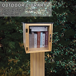 WodGod Little Library Box Outdoor, Little Library Free Library Outdoor Box Storage, Free for Neighborhoods, Community, Sharing Books, Literature, Newspaper etc.(1 Pcs Sticker for DIY)