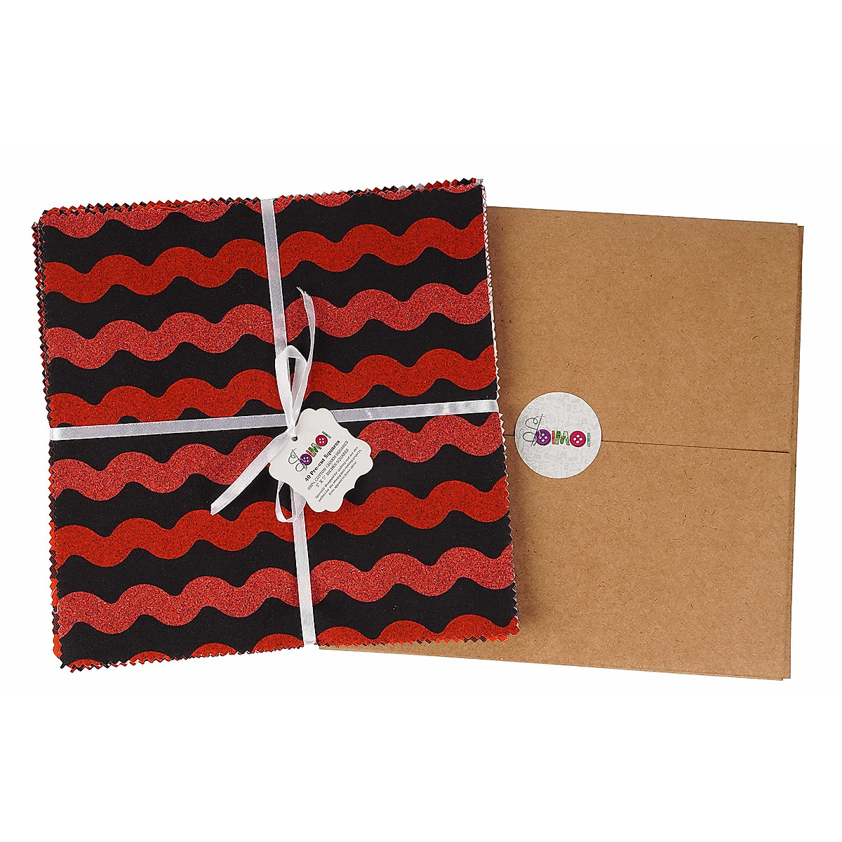 Soimoi Checks & Stripes Print Precut 5-inch Cotton Fabric Quilting Squares Charm Pack DIY Patchwork Sewing Craft- Red & Black
