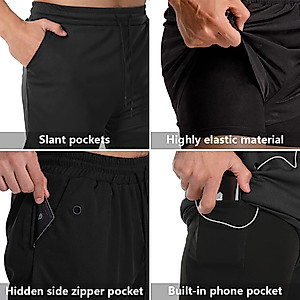 JWJ Men's Running Athletic Workout Sports Mens 2 in 1 Shorts Breathable Gym Short for Men with Pocket, Fluorescent Green Small