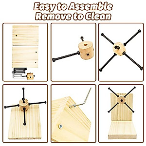 BNOSDM Wooden Foraging Toy for Small Animals Hamster Enrichment Foraging Toys Interactive Spin Guinea Pig Puzzle Toy for Dwarf Hamster Guinea Pig Chinchilla Rat Rabbit Chinchilla Bunny