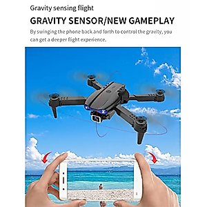 Drone with Daul 1080p HD Fpv Camera, Altitude Hold Headless Mode One Key Start Speed Adjustment, Foldable Arms Quadcopter with LED Light, 2.4ghz 𝖠𝗇𝗍𝗂-Interference Technology