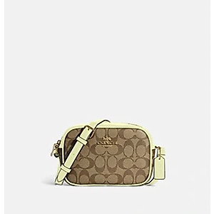 Coach Women's Mini Jamie Camera Bag (Signature Canvas Khaki Pale Lime)