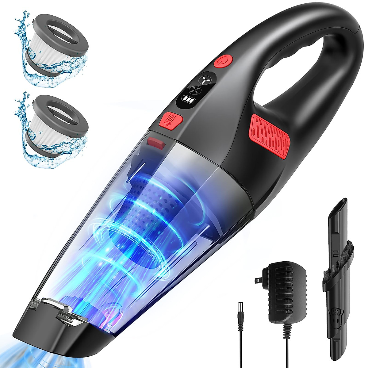 Handheld Vacuum Cordless Upgrade 9000PA, IMINSO Hand Vacuum with LED Light, Rechargeable Car Vacuum Cordless, Hand Held Vacuum Cleaner, Mini Vacuum for Car/Home, Lightweight Portable Vacuum
