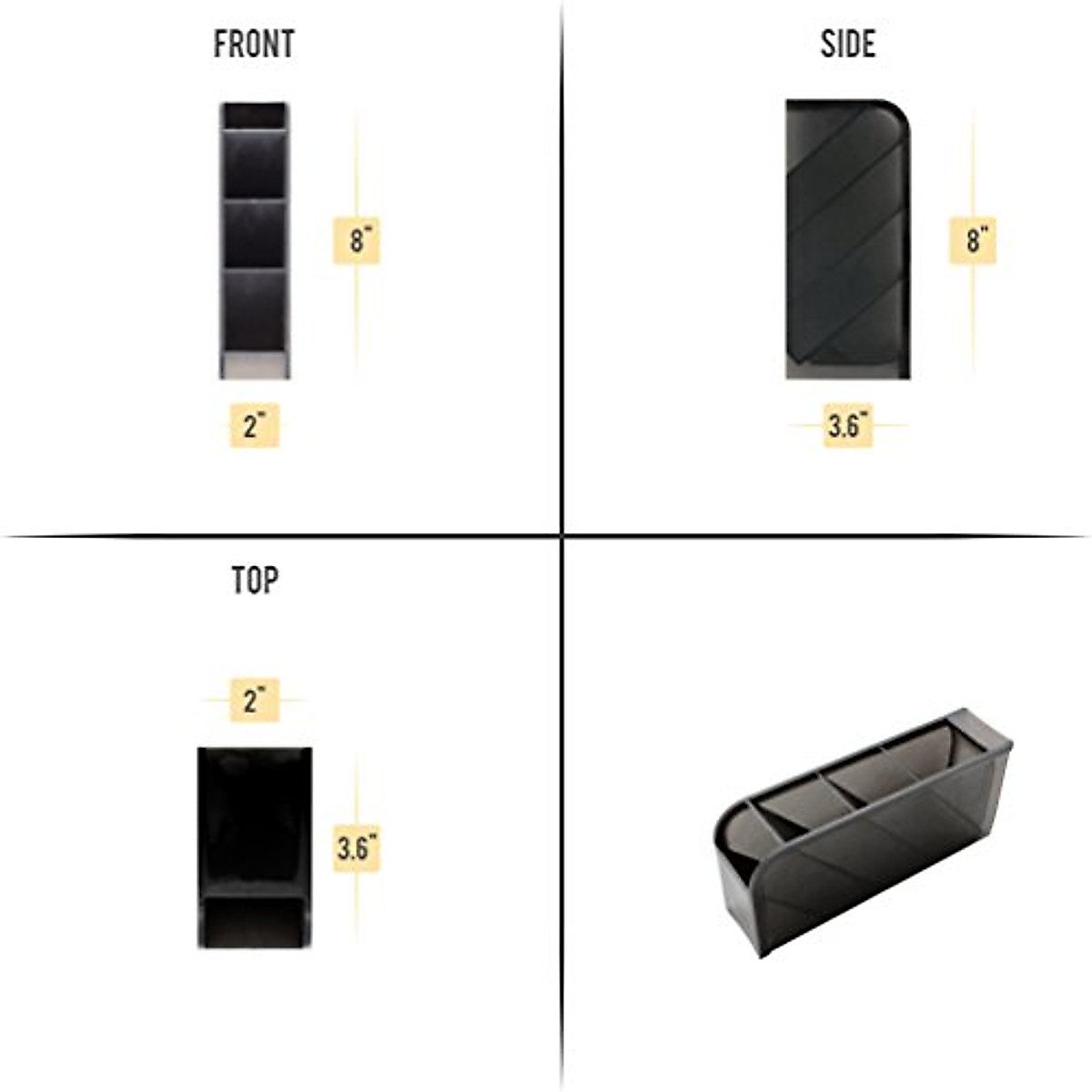 STYLIO Office Desk Organizer. Pen & Pencil Holder. Markers, Stationery Caddies Essential for Office/ Teacher Supplies. Translucent Black & White Caddy Organizer Racks (Set Of 4). Perfect for Desktops