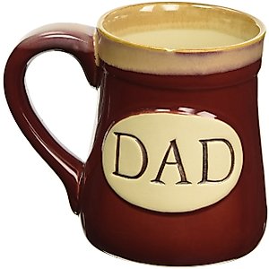 Porcelain Dad Coffee Mug - Burgundy - "Someone To Look Up To No Matter How Tall you Grow"