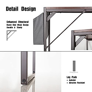 JJS Small Computer Desk Simple Style Writing Desk for Small Spaces 31 Inch Home Office Modern Student Study Laptop Writing Table with Storage Bag USB Hub, Brown