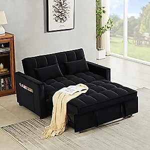 ERYE Black Twin Velvet 2 Pillows Both Side Pockets