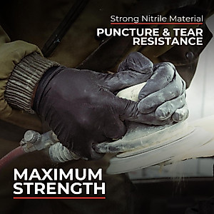 London Labs GRIPXX Black Nitrile Gloves - 4 Mil Thick, Disposable Multi-Purpose Nitrile Gloves – Latex & Powder-Free - 100/200/1000 Count (XS, S,M,L,XL,XXL)
