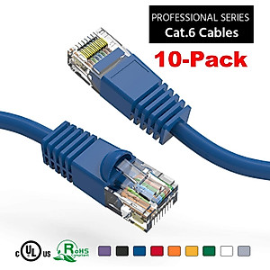 iMBAPrice UL Listed 0.5 Feet (6 inch) Cat6 Ethernet Network Patch Cable, LAN, UTP RJ45 Internet Cat 6 Cable (10 Pack) Blue, Compatible with Personal Computer