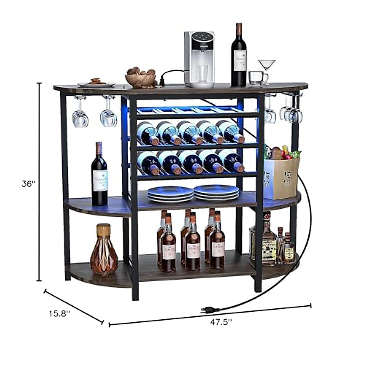 GEBAROW TV Stand for 75+ Inch TV, Entertainment Center with Adjustable Shelf, Rattan TV Console with 2 Storage Cabinets, Mid Century Modern TV Console Table for Living Room Bedroom (Black)