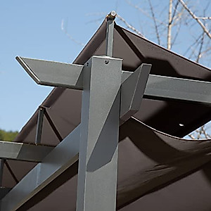 Domi 11x16ft Outdoor Retractable Pergola Against The Wall with Sun Shade Canopy, Pergolas and Gazebos Clearance, Patio Metal Canopy for Deck, Garden, Backyard