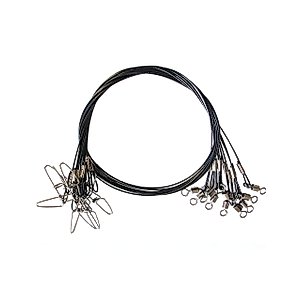 Facikono Fishing Leaders Line Steel Leaders Fishing Saltwater 125LB Fishing Leaders with Swivels and Snaps, 19.68in