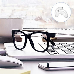 Festful Eyeglass Nose Pads,10 Pairs of Anti-Slip Soft Glasses Nose Pad，Silicone Nose Pads for Glasses (Clear/2mm)