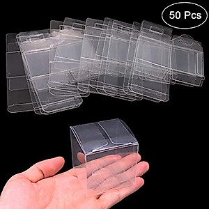 GGOUPTY 30 PCS Clear Candy Box 2"x 2"x 2" Favor Gift Boxes Transparent Plastic Cube Boxes for Cupcakes Christmas Wedding Party