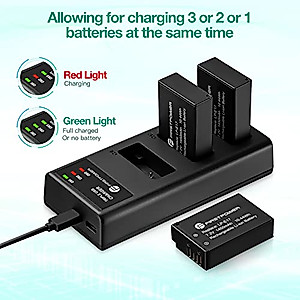 FirstPower LP-E17 Battery 3-Pack and Triple Slot Charger for Canon EOS RP, Rebel T8i, T7i, T6i, T6s, SL2, SL3, M3, M5, M6, 77D, 200D, 750D, 760D, 800D, 8000D, DSLR Cameras