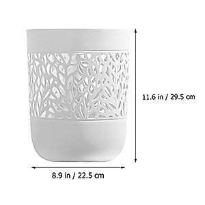 BESTonZON 1pc Kitchens L Durable Household Kitchen, Rooms Simple Office, Wastebaskets Office Wastebasket Containers Large Bedroom Bathroom Lid Without Bin Room White Cans Bathrooms Waste