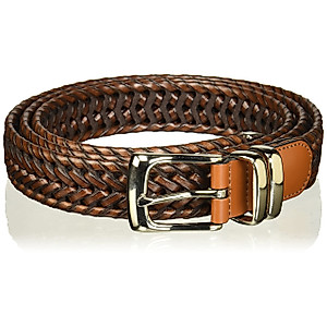 Portfolio Braided Belt With Genuine Leather (Sizes 30-54 Inches), Luggage, 36