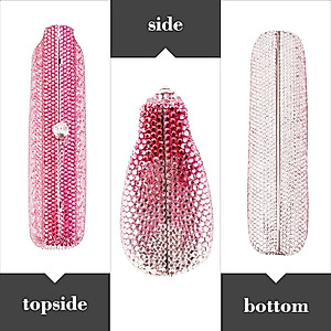 Evevictor Clutch Purse, Small Size Evening Handbag, Rhinestone Money Bag for Cocktail Prom Party Wedding Date (Hot Pink)