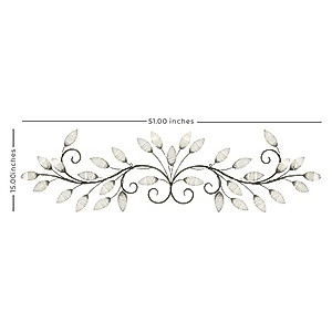 Stratton Home Decor S07736 Brushed Pearl Over The Door Wall Decor, 51.00 W x 1.00 D x 15.00 H, White