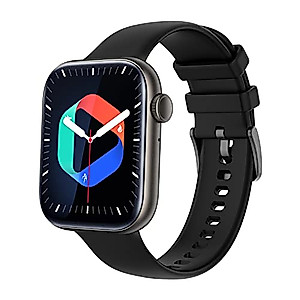 1.8" Full Touch Screen Smart Watch for Android & iOS Phones with Heart Rate & Blood Oxygen Monitor IP67 Waterproof, Multiple Sport Modes, Voice Assistant, Fitness Smart Watch for Women Men (Black)