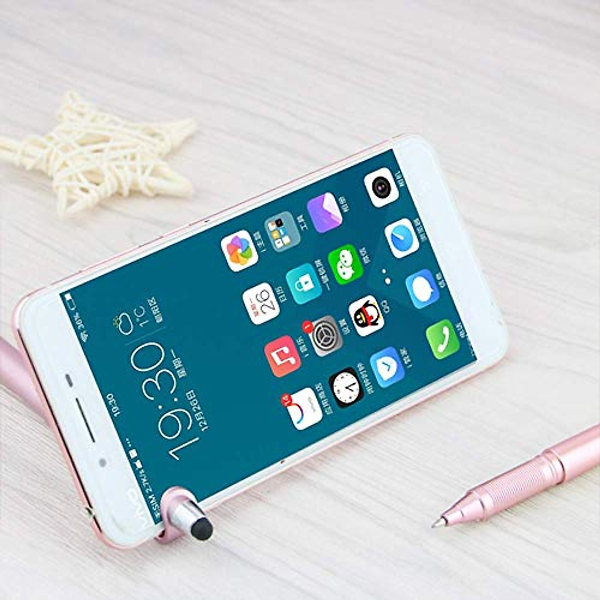 Stylus Pen, SITAKE 12 Pcs Multifunctional 3 in 1 Phone Holder + Capacitive Stylus + Ballpoint Pens, Mobile Phone Stand Stylus Pens for All Touch Screen Device, Phones, Tablet and Computer (Style 2)