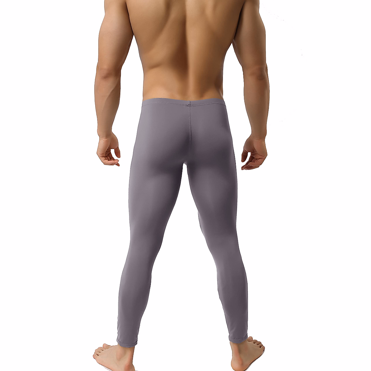 IYUNYI Mens Thin Ice Silk Compression Baselayer Thermal Long Johns Underwear Gray