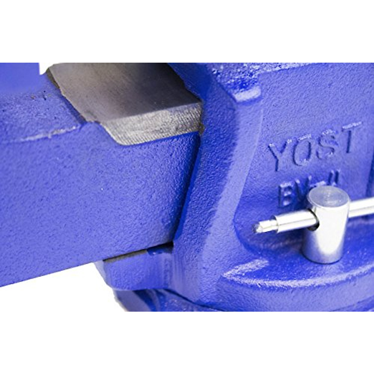 Yost Vises Tool 4-Inch Workshop Duty Bench Vise, Model BV-4, with 120-Degree Swivel Base, Blue
