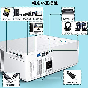 Projector, TOPTRO 5G WiFi Bluetooth Projector, Full HD Native 1080P Projector, Outdoor Projector 4K Support 4P/4D Keystone, Zoom, 300" Display, PPT, for Home Theater and Small Office Use White