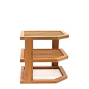 Lipper International 8883 Bamboo Wood 3-Tier Corner Kitchen Storage Shelf, 10" x 10" x 9-1/2"