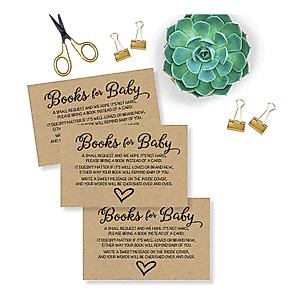 All Ewired Up 50 Gender Neutral Kraft Baby Shower Book Insert Request Cards (50-Cards)