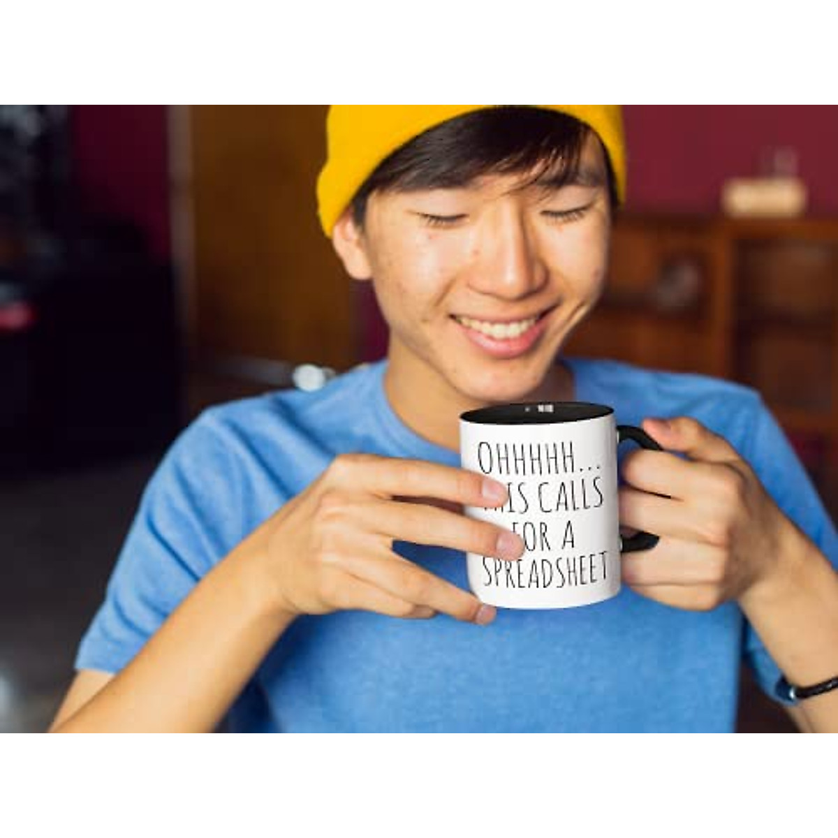 Ohhhhh This Calls For A Spreadsheet Coffee Mug - Unique Gift Mugs For Boss, CPA, Accountant And More, Mugs Are White With Colored Inside And Handle, Surely To Be Loved By All. (Two Tone Black, 11oz)