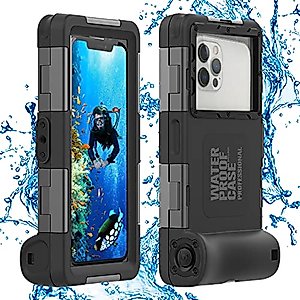 Waterproof Underwater Snorkeling Diving Phone Case for iPhone 11/12/13/14 Pro Max Mini Xr/X/Xs and Samsung Galaxy Note10/9/8/S10/9/8 Ultra Plus Professional [15m/50ft] Photo Video Cover (SG Black)