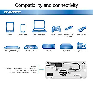 Epson EF-100 Smart Streaming Laser Projector with Android TV - White
