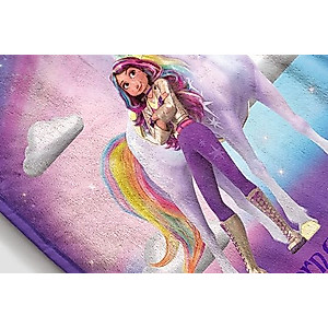 Unicorn Academy Sophia and Wildstar Plush Throw Blanket for Girls - Measures 46 x 60 Inches, Super Soft Lightweight Fleece Kids Bedding