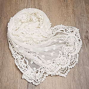 Zeroest Baby Photography Props Blanket Newborn Photo Shoot Outfits Infant Photos Lace Wrap (Snow White)