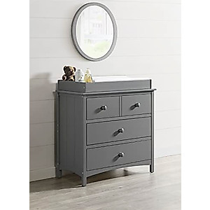 Oxford Baby Universal 3-Drawer Dresser, Dove Gray, 18.00 Inch L x 37.00 Inch W x 34.00 Inch H